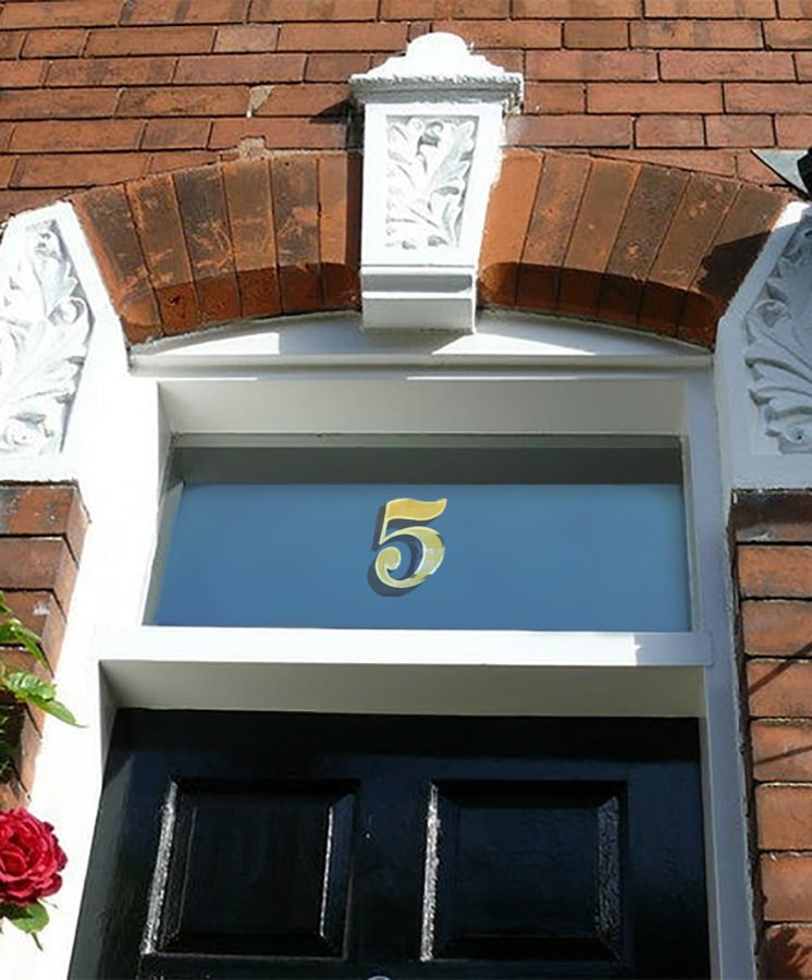 Gilded Gold Leaf Transom numbers in London - NGS Signwriter