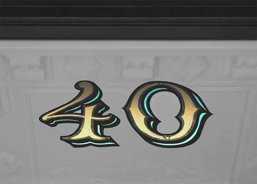 Gilded Gold Leaf Transom numbers London NGS Signwriters | NGS Sign ...